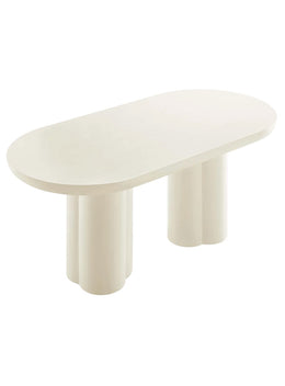 Pianc 72" Oval Dining Table,white