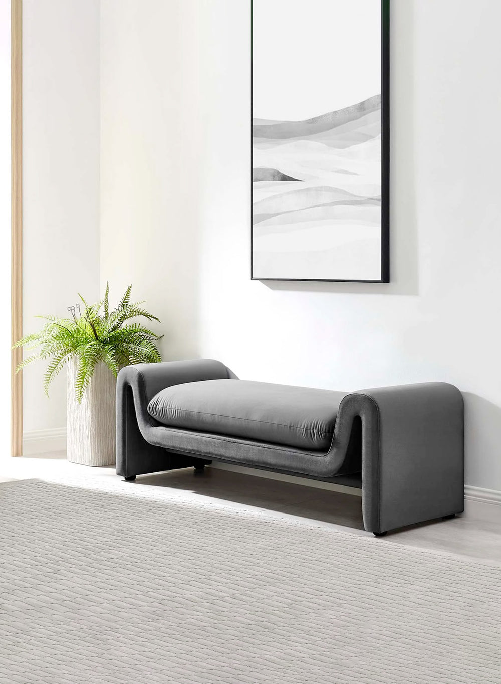 Ripple Velvet Bench