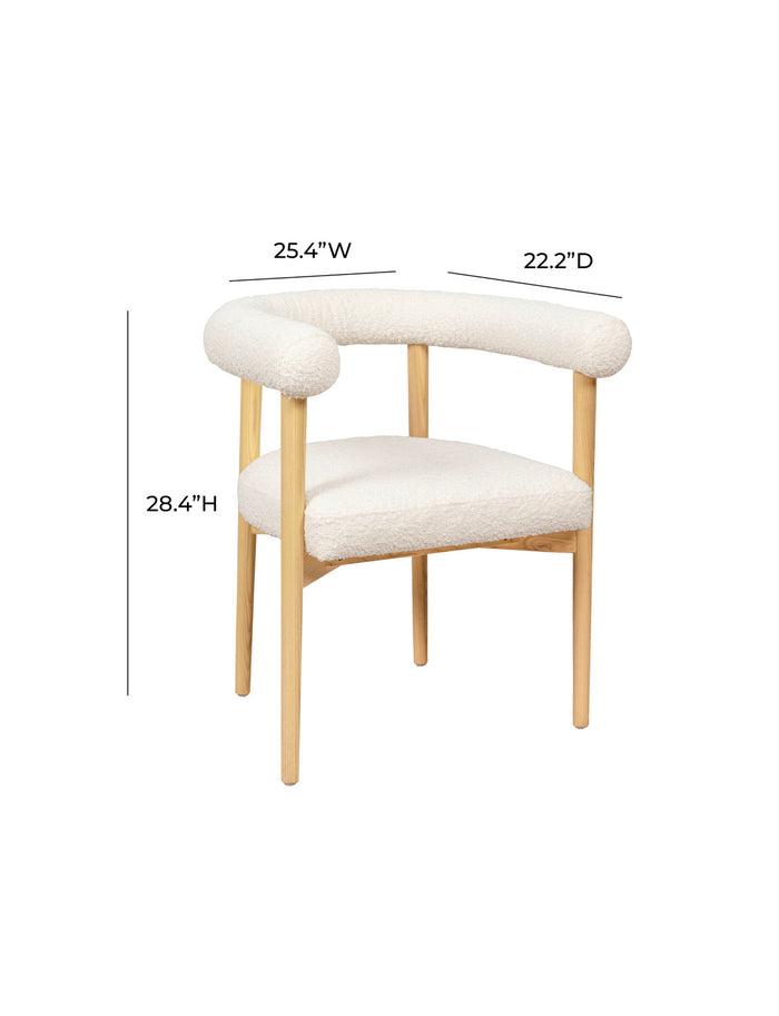 Almond Boucle Dining Chair